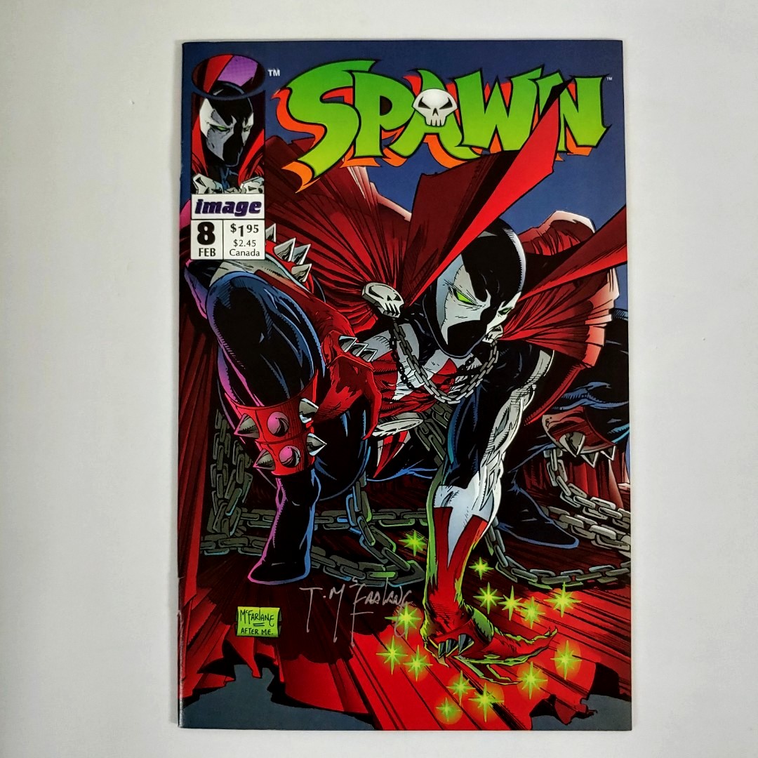 Spawn #8 (1993) signed by Todd McFarlane *** Spider-Man #1 Homage Cover ...