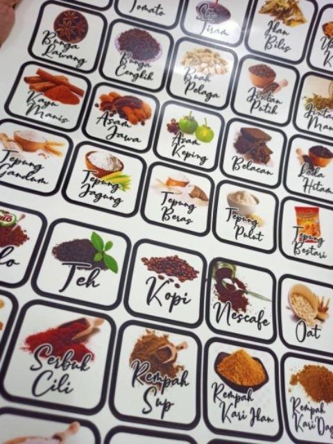 Sticker Label Dapur/Kitchen/Rempah Ratus Murah Kalis Air Transparent ...