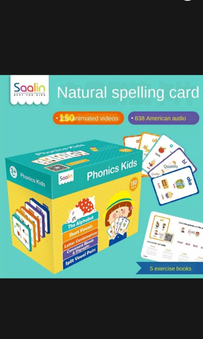 BNIB - SAALIN English flash card phonics natural spelling, Hobbies ...