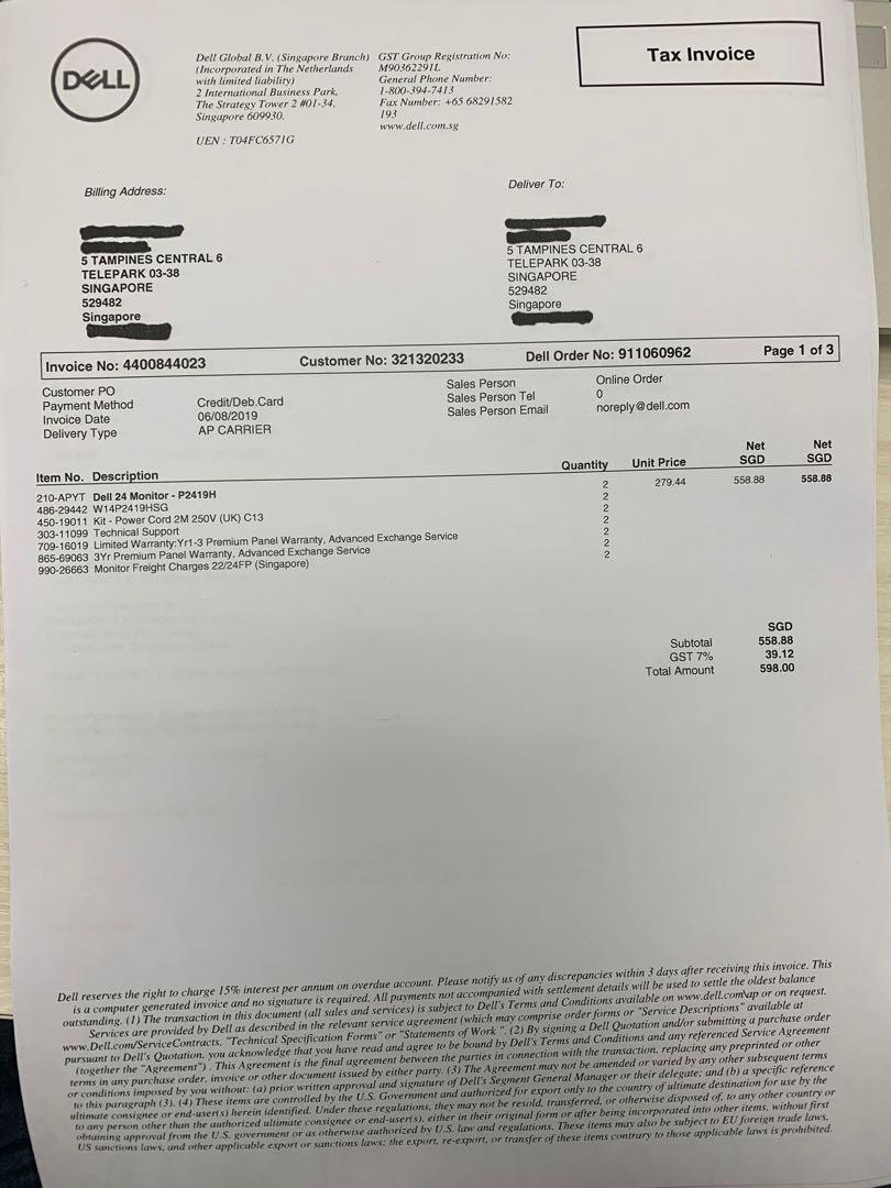 Dell Monitor 24in P2419H, Electronics, Computer Parts & Accessories on ...