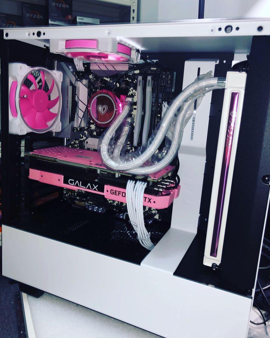 Gaming PC, Pink & White Edition 2020, Electronics, Computers, Desktops ...