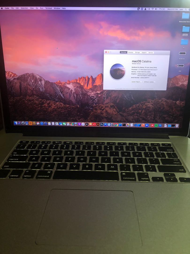 Highest spec Apple MacBook Pro u can find 15inch 15 inch 16gb ram 512 ...