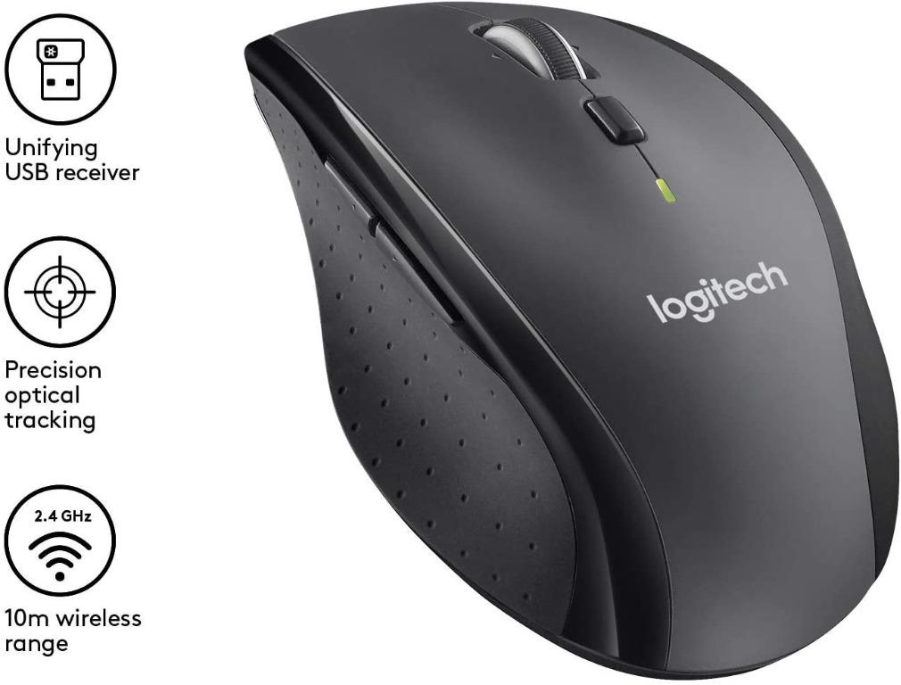 Logitech M705 Marathon Wireless Mouse - Long 3 Year Battery Life ...