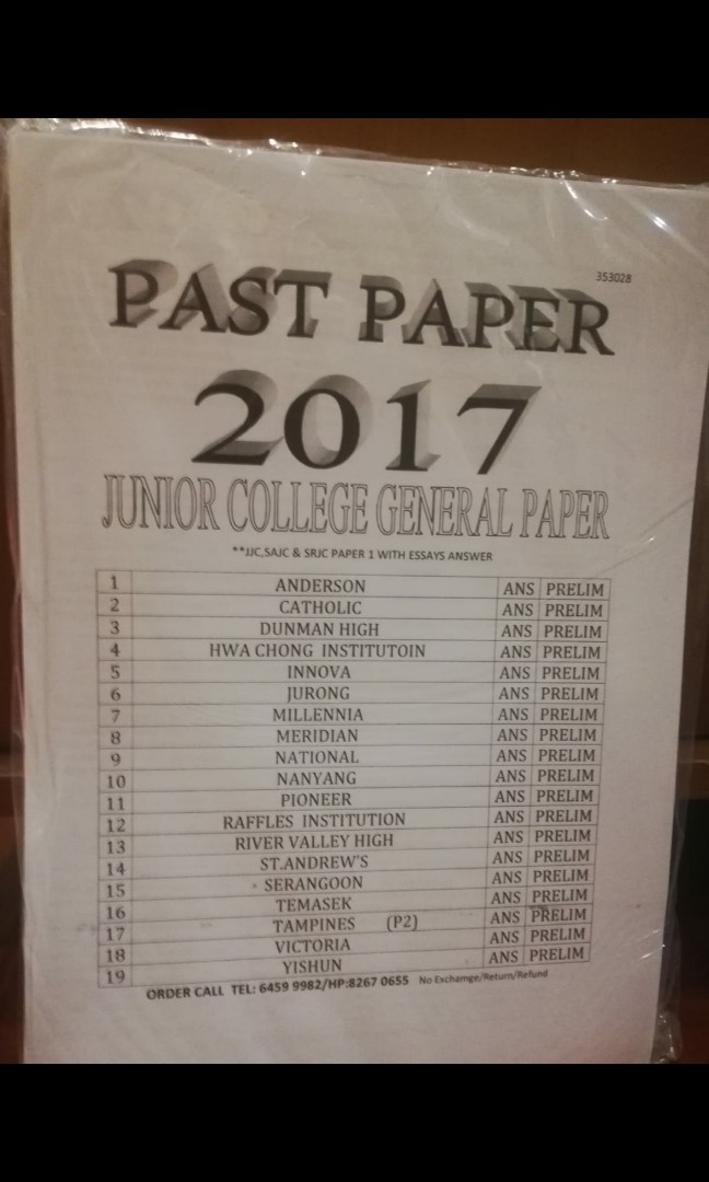 Past year papers for JC "A" Levels, Hobbies & Toys, Books & Magazines ...