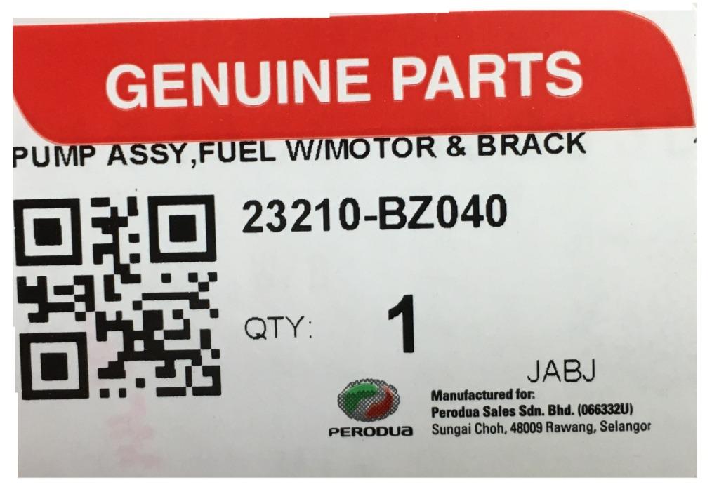 PERODUA ALZA FUEL PUMP (PART NO.23210-BZ040) ORIGINAL PERODUA BRAND, Auto Accessories on Carousell