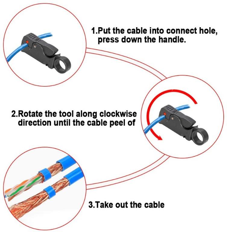 SaferCCTV Coax Cable Crimper Kit, Compression Crimp Tool Wire Stripper ...