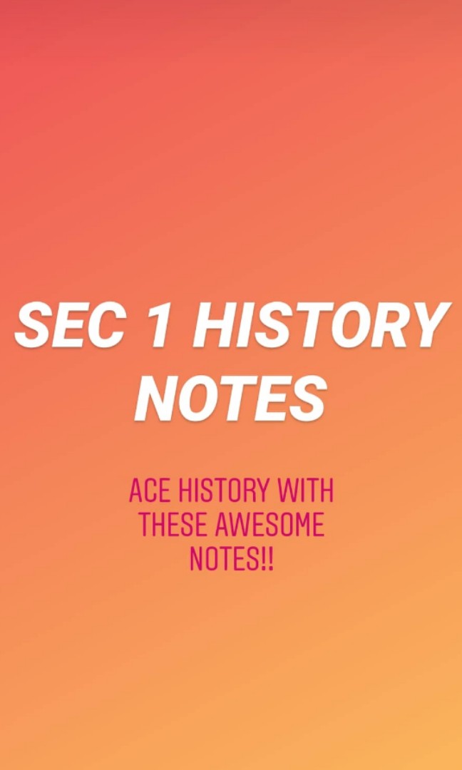 Sec 1 History Notes on Carousell