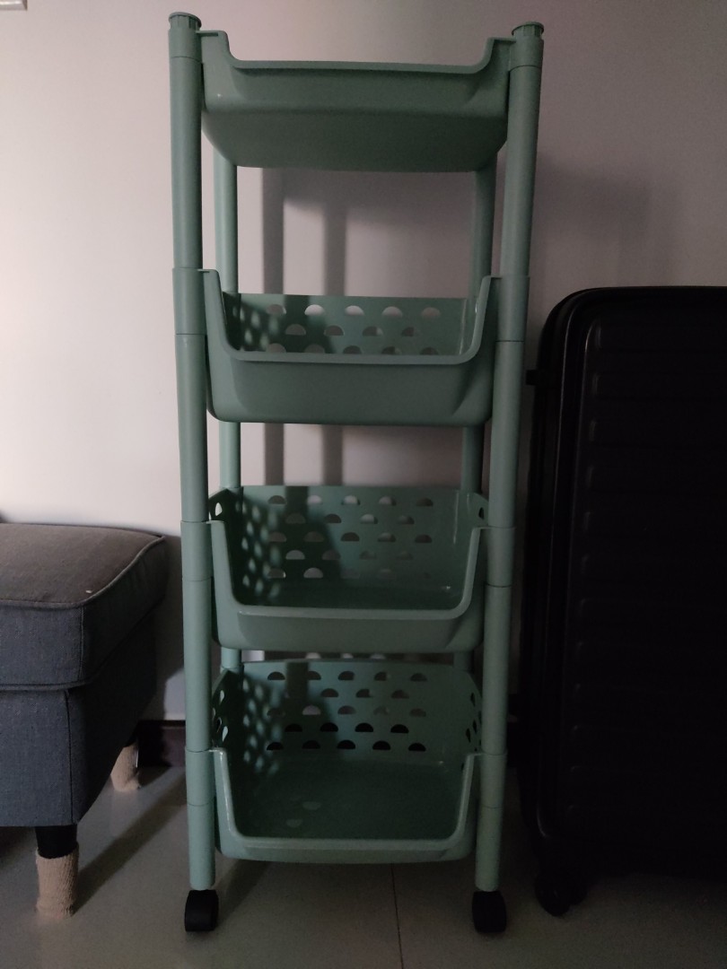 Storage Rack with Wheels (4 layers) Plastic, Furniture & Home Living ...