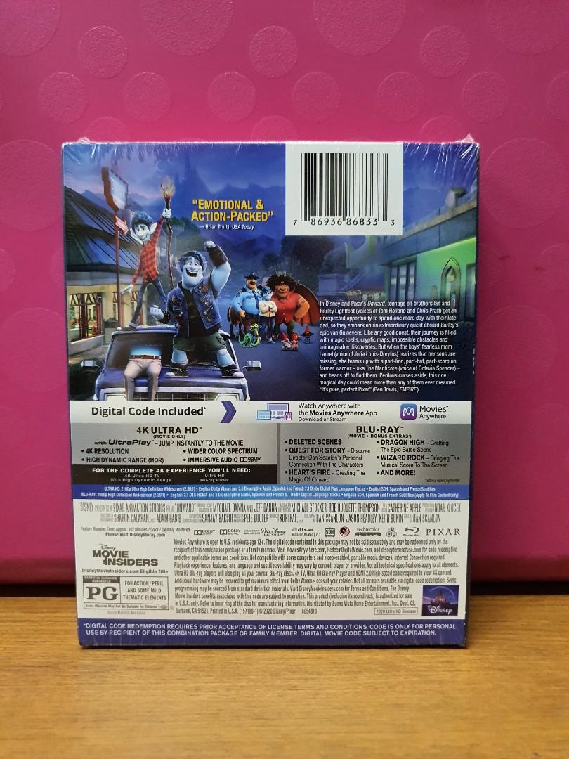 USA Blu Ray 4K UHD - Onward (Disney, Pixar, Target Exclusive w Gallery ...