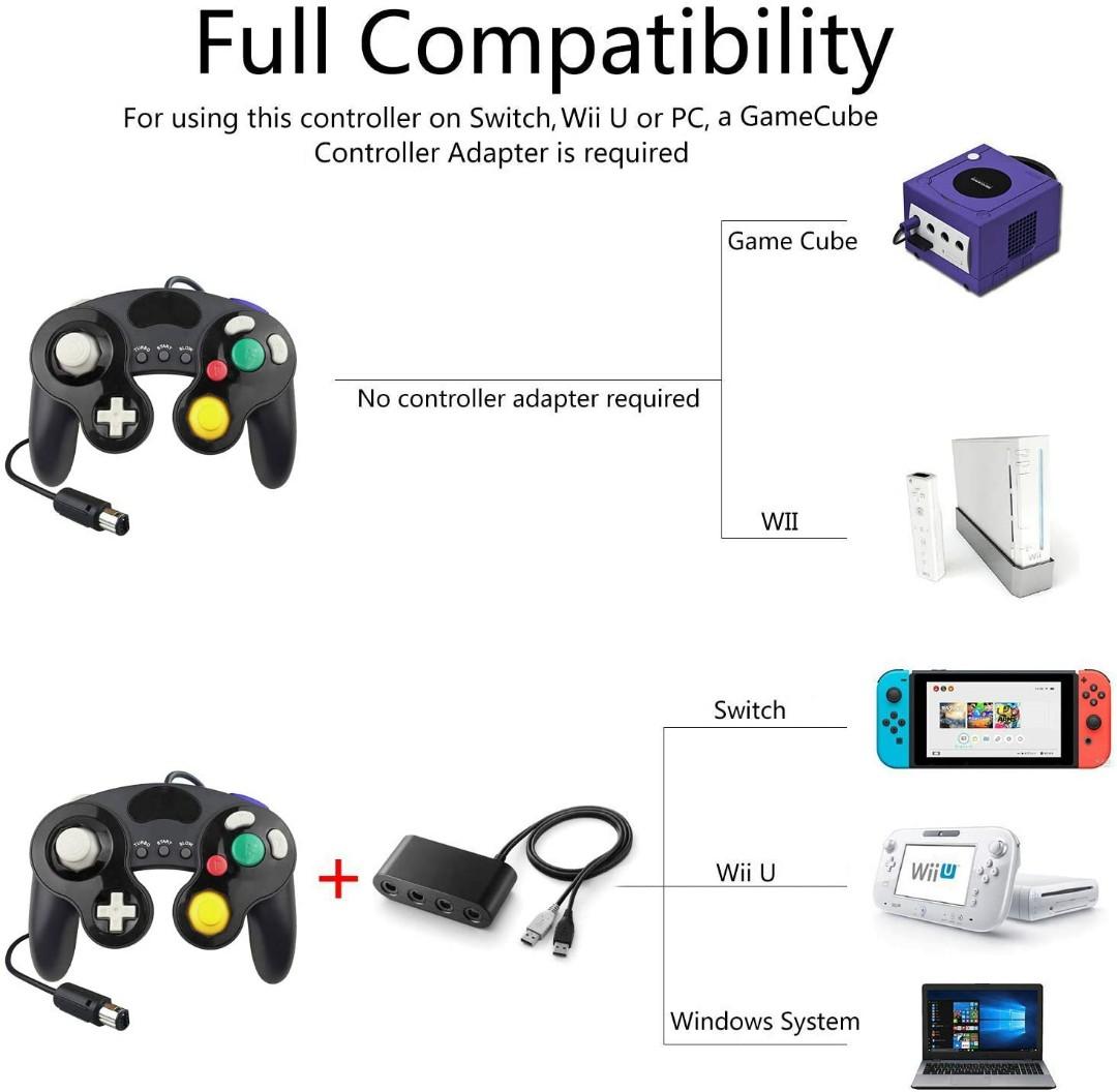 Wired Controllers for Nintendo Switch Gamecube, 2 Pack Classic Wired ...