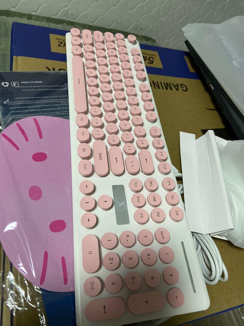 100% brand new pink lady hello kitty keyboard+mouse combo set $23.90 ...