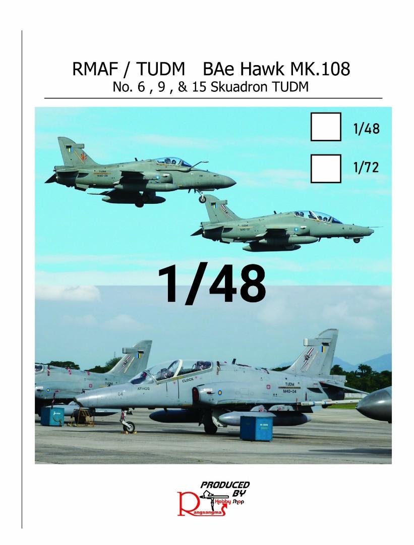 1/48 TUDM / RMAF BAe Hawk Mk.108 water decal, Hobbies & Toys ...