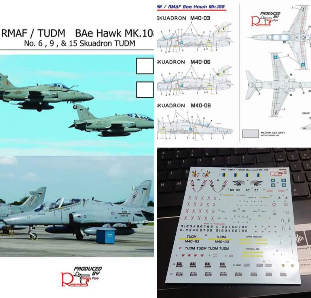 1/48 TUDM / RMAF BAe Hawk Mk.108 water decal, Hobbies & Toys ...