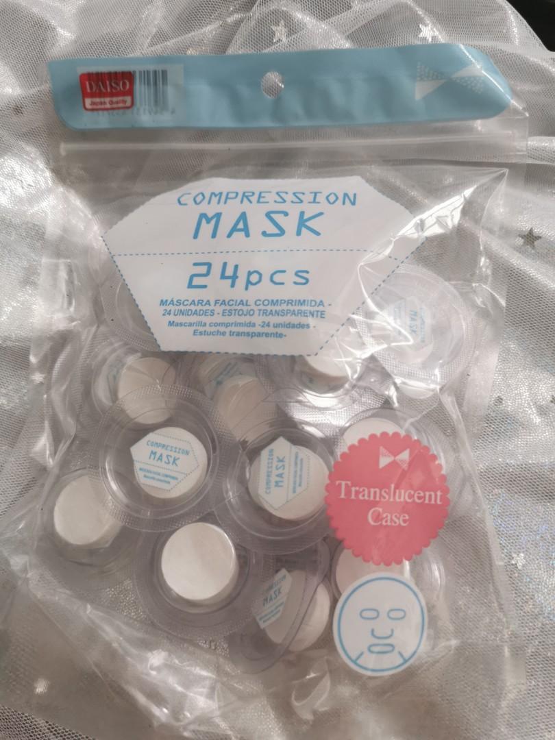 Compression mask daiso , 24 pcs, Beauty & Personal Care, Face, Face ...