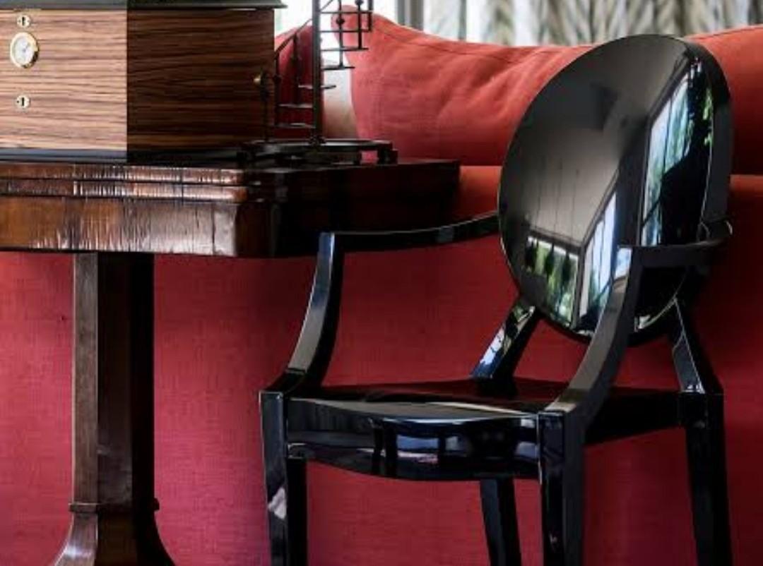 Ghost Chair with Arm, Solid Black, Furniture & Home Living, Furniture ...