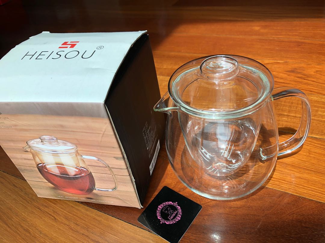 Heisou 650ml Glass Teapot, Furniture & Home Living, Kitchenware ...