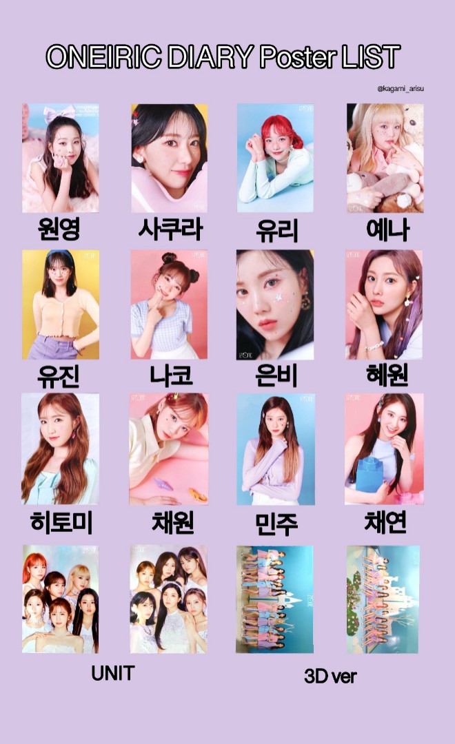 IZONE ONEIRIC DIARY POSTERS WTT, Hobbies & Toys, Memorabilia ...