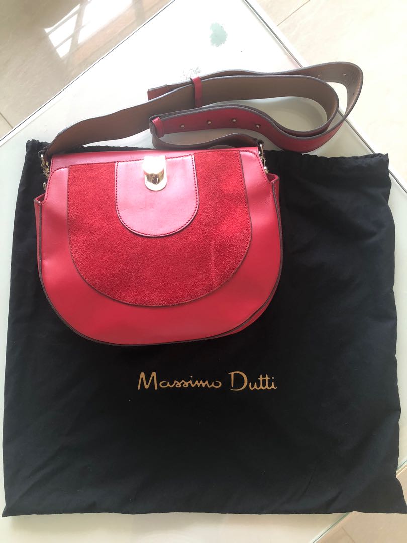 Massimo Dutti Red Sling Bag, Women's Fashion, Bags & Wallets, Cross ...