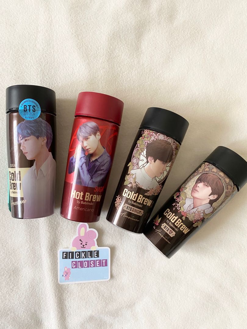 Official BTS Cold Brew and Hot Brew Bottles - Yoongi /Suga and Taehyung ...