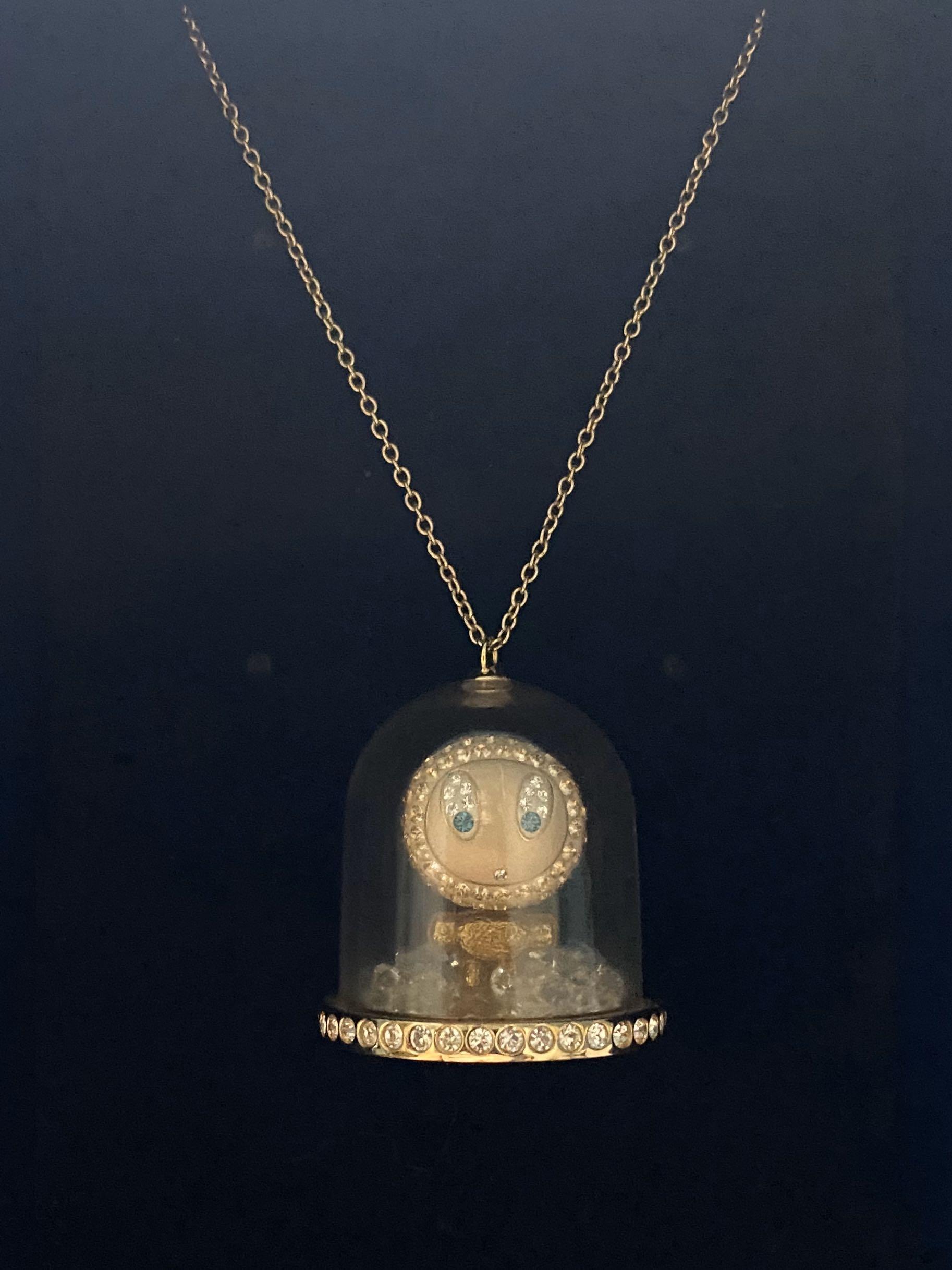 Swarovski Dome Alien Necklace 18” chain, Women's Fashion, Jewelry ...