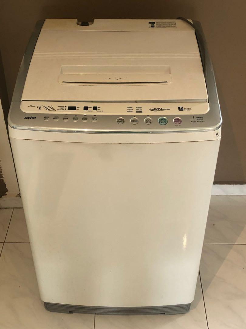 Used Sanyo washing machine ASW A100HT, TV & Home Appliances, Washing ...