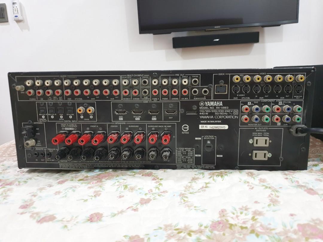 Yamaha RX-V863 7.2 Channel Amplifier / AV Receiver, Audio, Soundbars ...