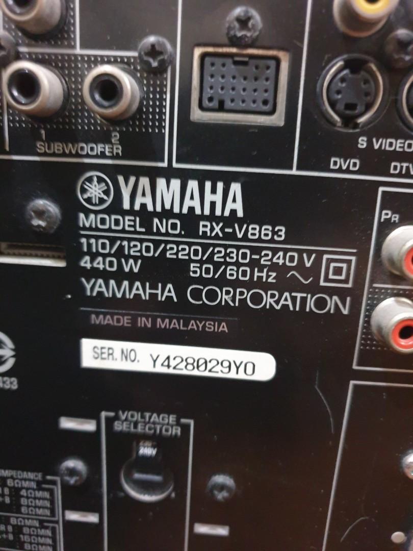 Yamaha RX-V863 7.2 Channel Amplifier / AV Receiver, Audio, Soundbars ...