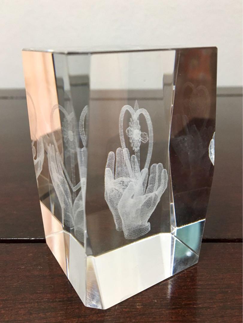 3D Laser Etched Glass Display Art/ Paper Weight, Furniture & Home ...