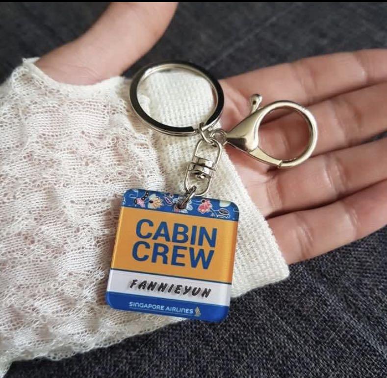 Cabin Crew Keychain Kebaya Mini-Me V.2 with customised Name - Singapore ...