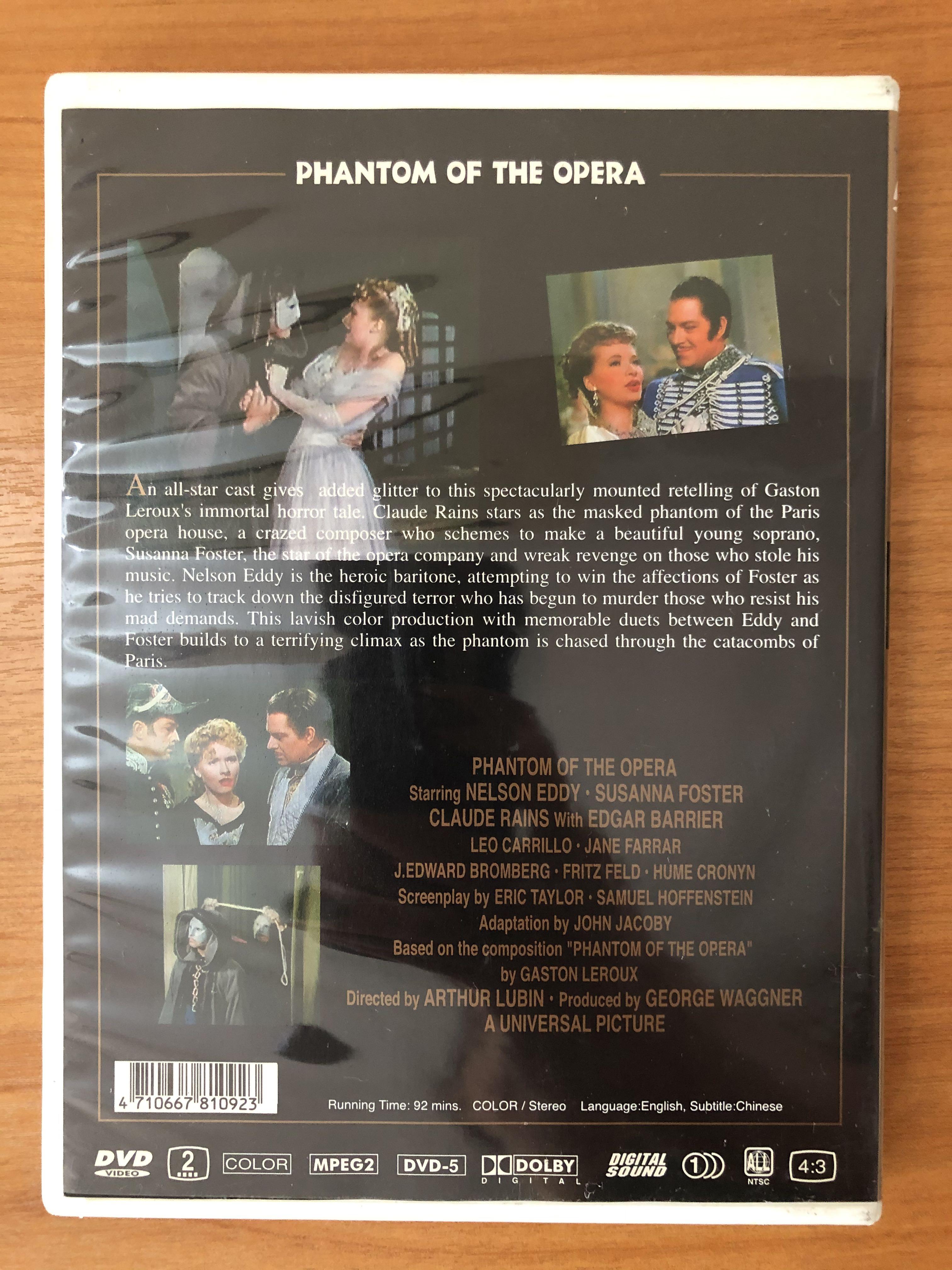 DVD - Phantom of the Opera, Hobbies & Toys, Music & Media, CDs & DVDs ...