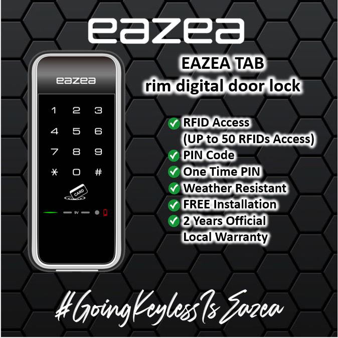 Eazea Tab Digital Door Lock (Card/PIN), Furniture & Home Living ...