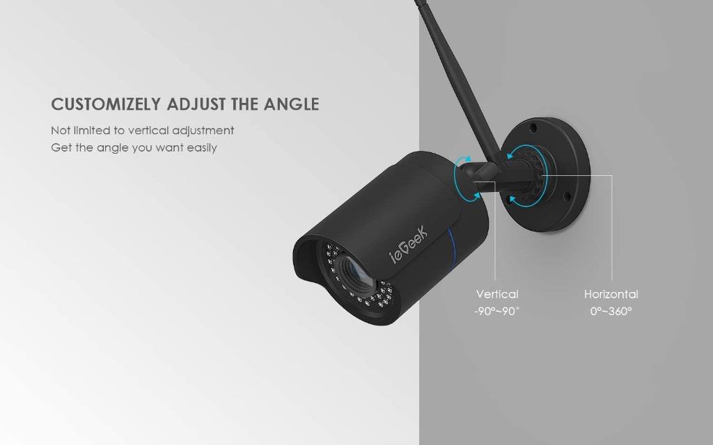 H003 ieGeek Security Outdoor Camera 1080P Waterproof Home Security CCTV ...