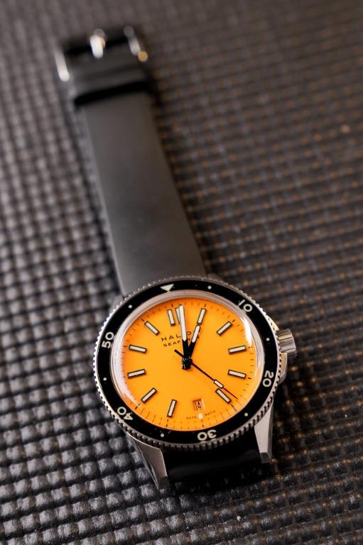 Halios Seaforth II with Bahama Yellow Dial & Sapphire Diver Bezel ...