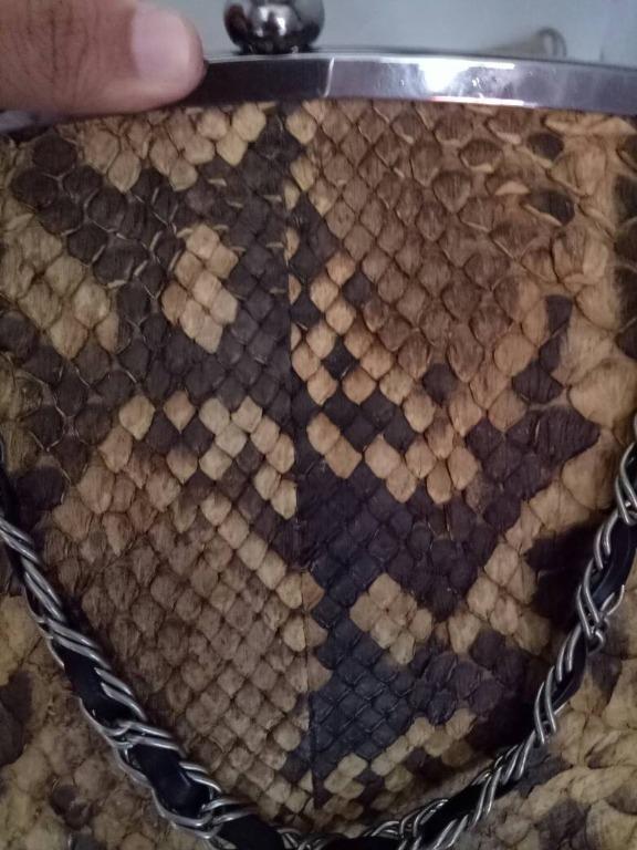 handmade python skin bag (kulit ular original), Luxury, Bags & Wallets ...