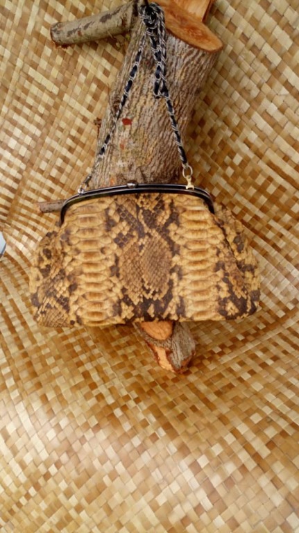 handmade python skin bag (kulit ular original), Luxury, Bags & Wallets ...