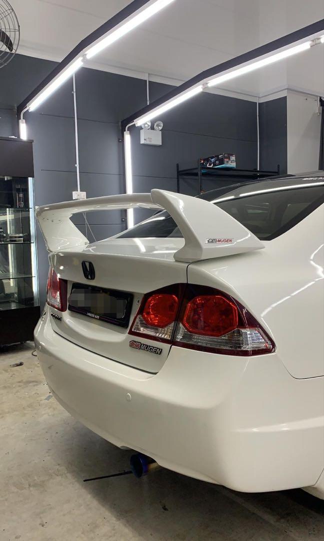 Honda Civic FD Mugen Spoiler (Full White), Car Accessories, Accessories ...