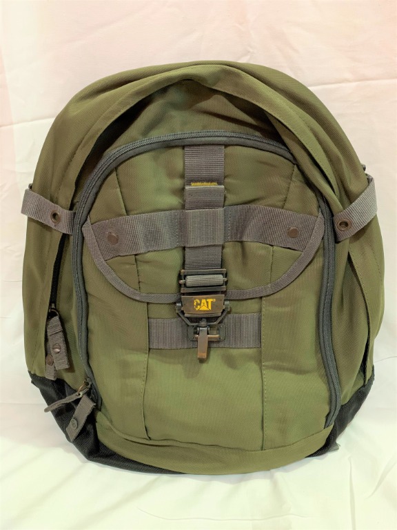 SALE!!! CAT CATERPILLAR BACKPACK BAG (OLIVE GREEN)!!!, Men's Fashion ...