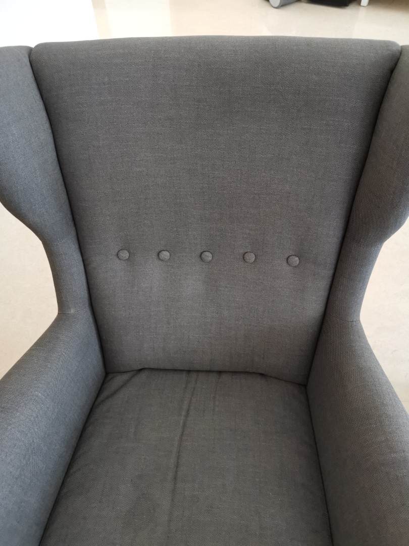 Strandmon chair ikea Dark grey, Furniture, Sofas on Carousell