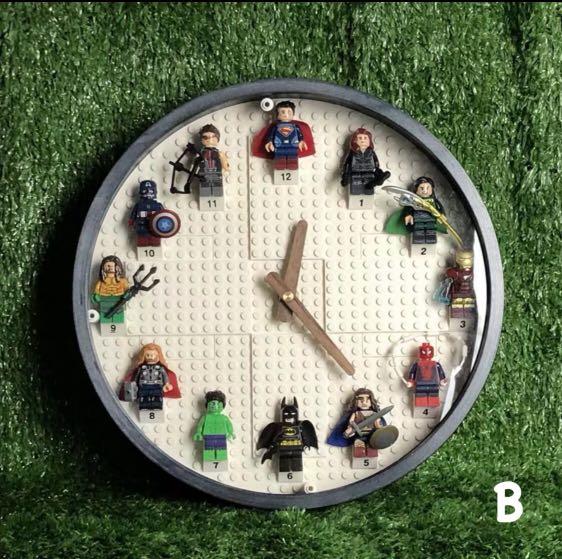Superheroes Lego clock, Hobbies & Toys, Toys & Games on Carousell