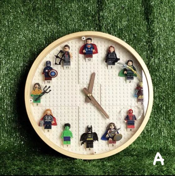 Superheroes Lego clock, Hobbies & Toys, Toys & Games on Carousell