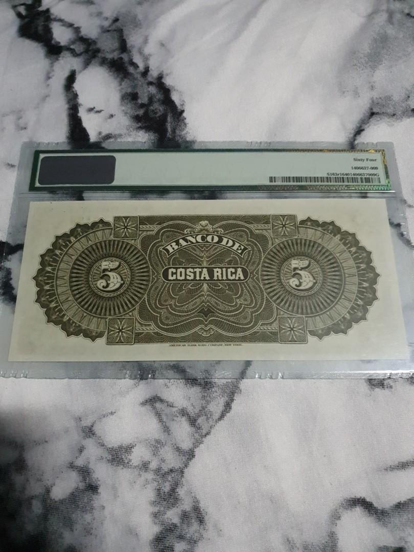 1899 Banco de Costa Rica 5 Pesos note - PMG 64 Choice UNC, Hobbies ...