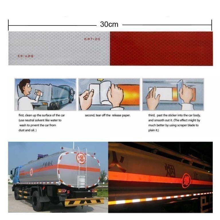 5cm Wide Reflective Hazard Warning Safety Stripe Tape Length, Hobbies ...