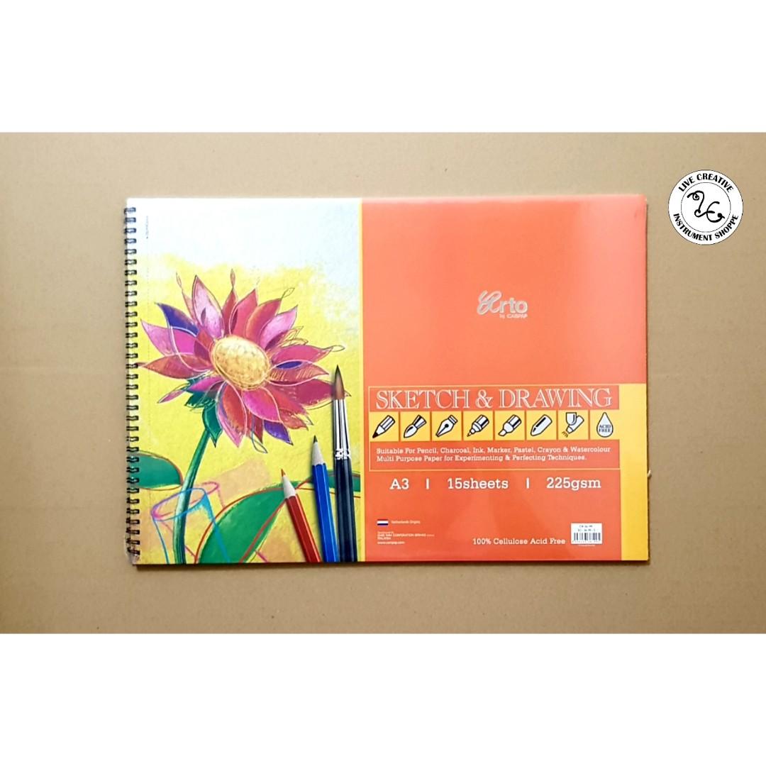 ARTO Wire-O Perforated Sketch & Drawing Pad A4 / A3 (225gsm) - 100 % ...