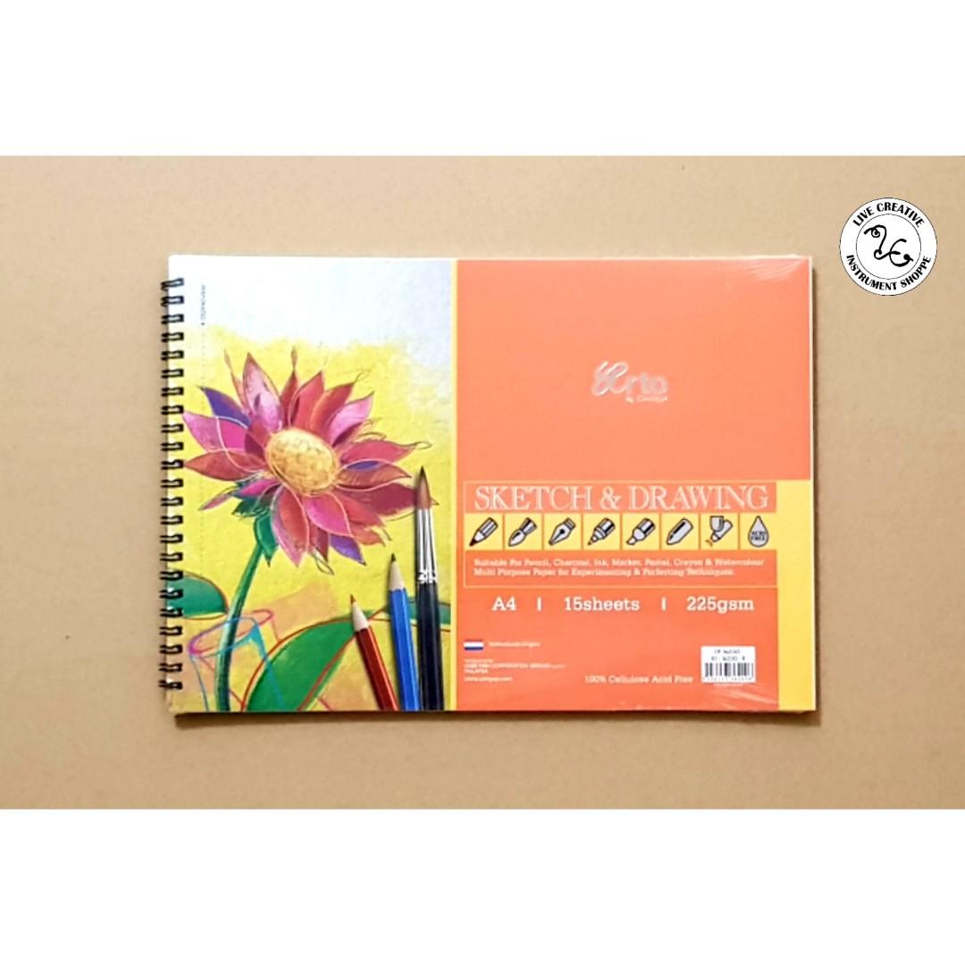 ARTO Wire-O Perforated Sketch & Drawing Pad A4 / A3 (225gsm) - 100 % ...