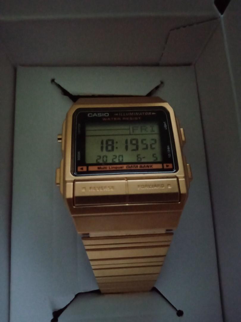 CASIO Gold Digital Watch DB-380G-1DF, Luxury, Watches on Carousell