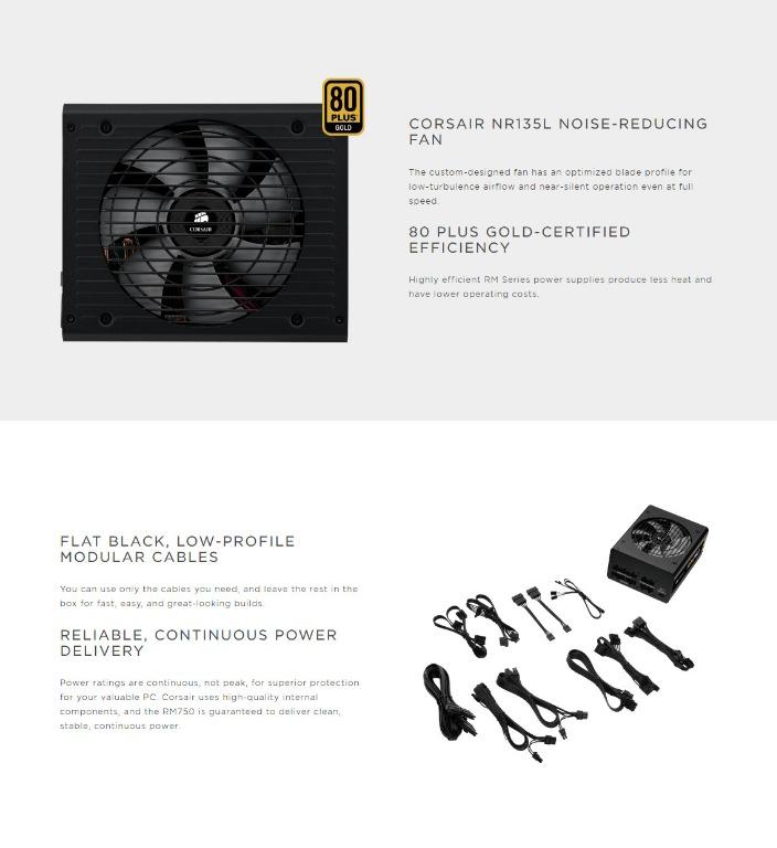 CORSAIR RM700 PSU 80+ GOLD FULLY MODULAR POWER SUPPLY UNIT SKU CP ...