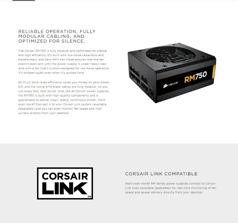 CORSAIR RM700 PSU 80+ GOLD FULLY MODULAR POWER SUPPLY UNIT SKU CP ...