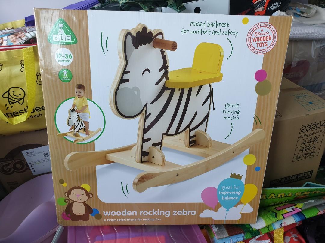ELC Wooden rocking zebra, Babies & Kids, Baby Nursery & Kids Furniture ...