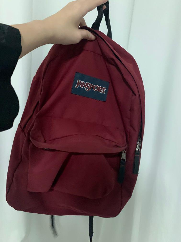 Jansport Backpack Maroon, Women's Fashion, Bags & Wallets, Backpacks on ...