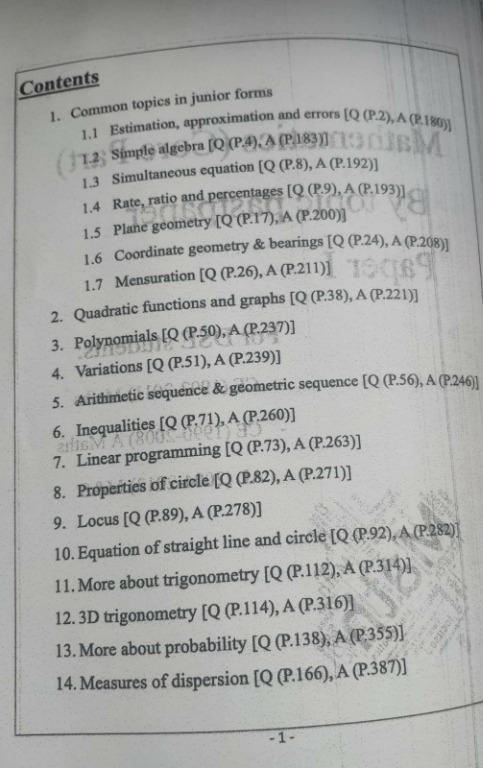 Maths (Core) by topic past papers set (Paper 1) for DSE students, 興趣及遊戲, 書本 & 文具, 教科書 - Carousell